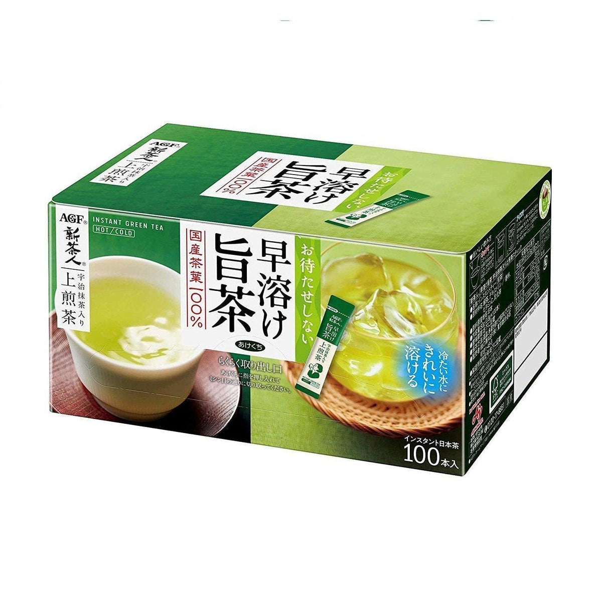 AGF Instant Powdered Sencha Green Tea With Uji Matcha 100 Sticks ...