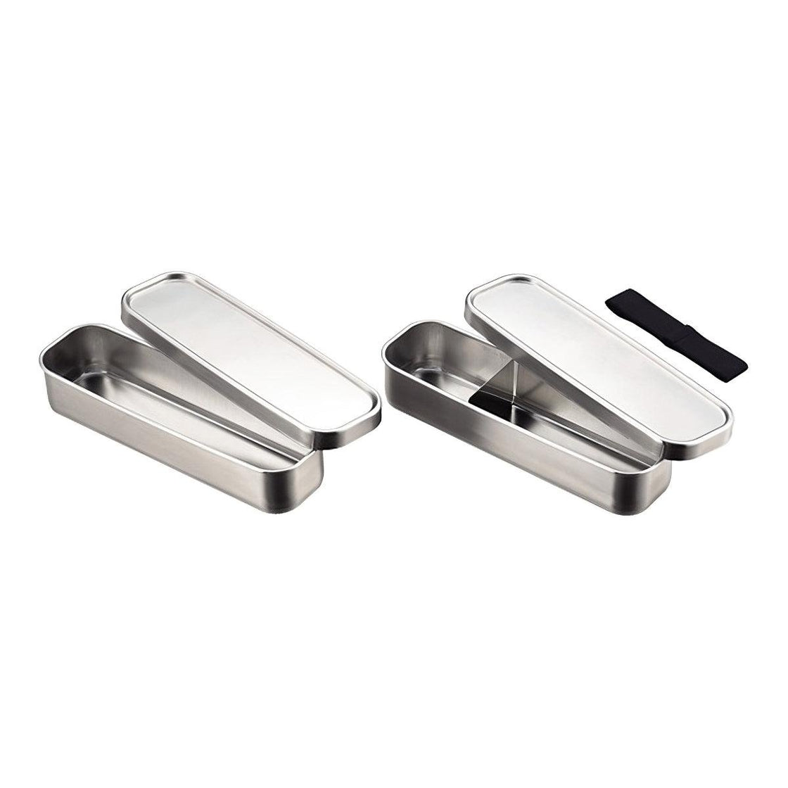 Aizawa Rectangular Slim Two-Tier Stainless Steel Lunch Bento Box 700ml ...
