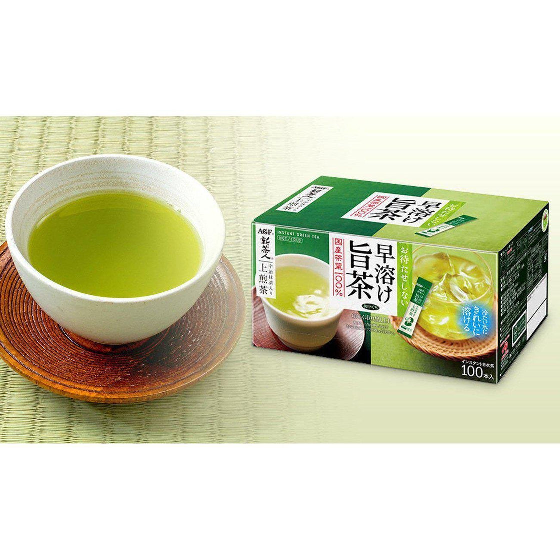 AGF Instant Powdered Sencha Green Tea With Uji Matcha 100 Sticks