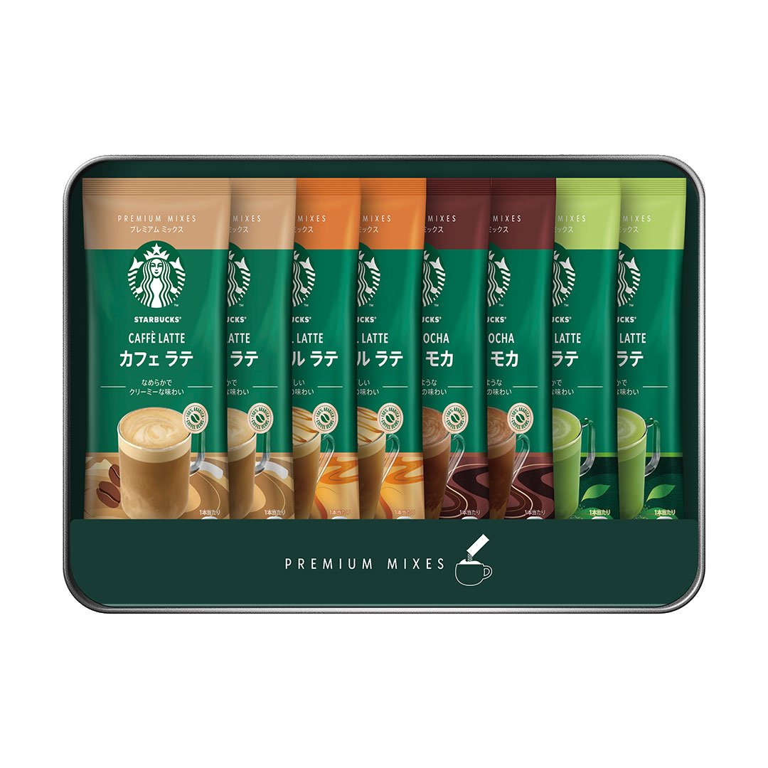 Starbucks Premium Mixes Sampler Instant Tea & Coffee Packets Gift Box ...